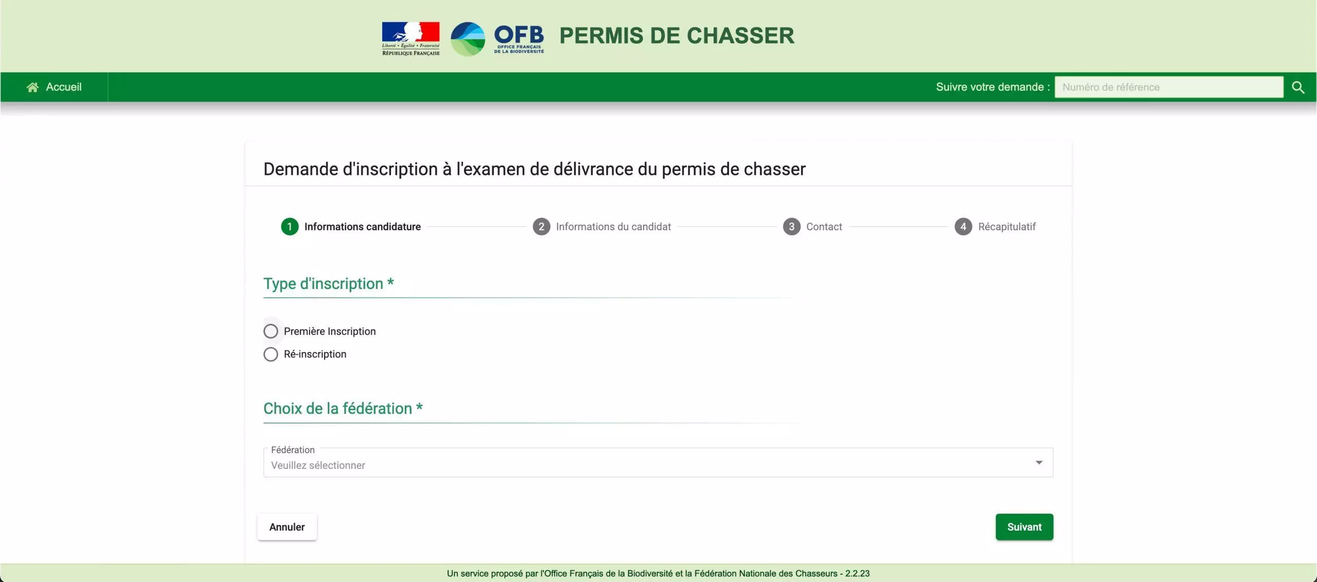 Le nouveau dispositif d'inscription au permis de chasser développé par ...